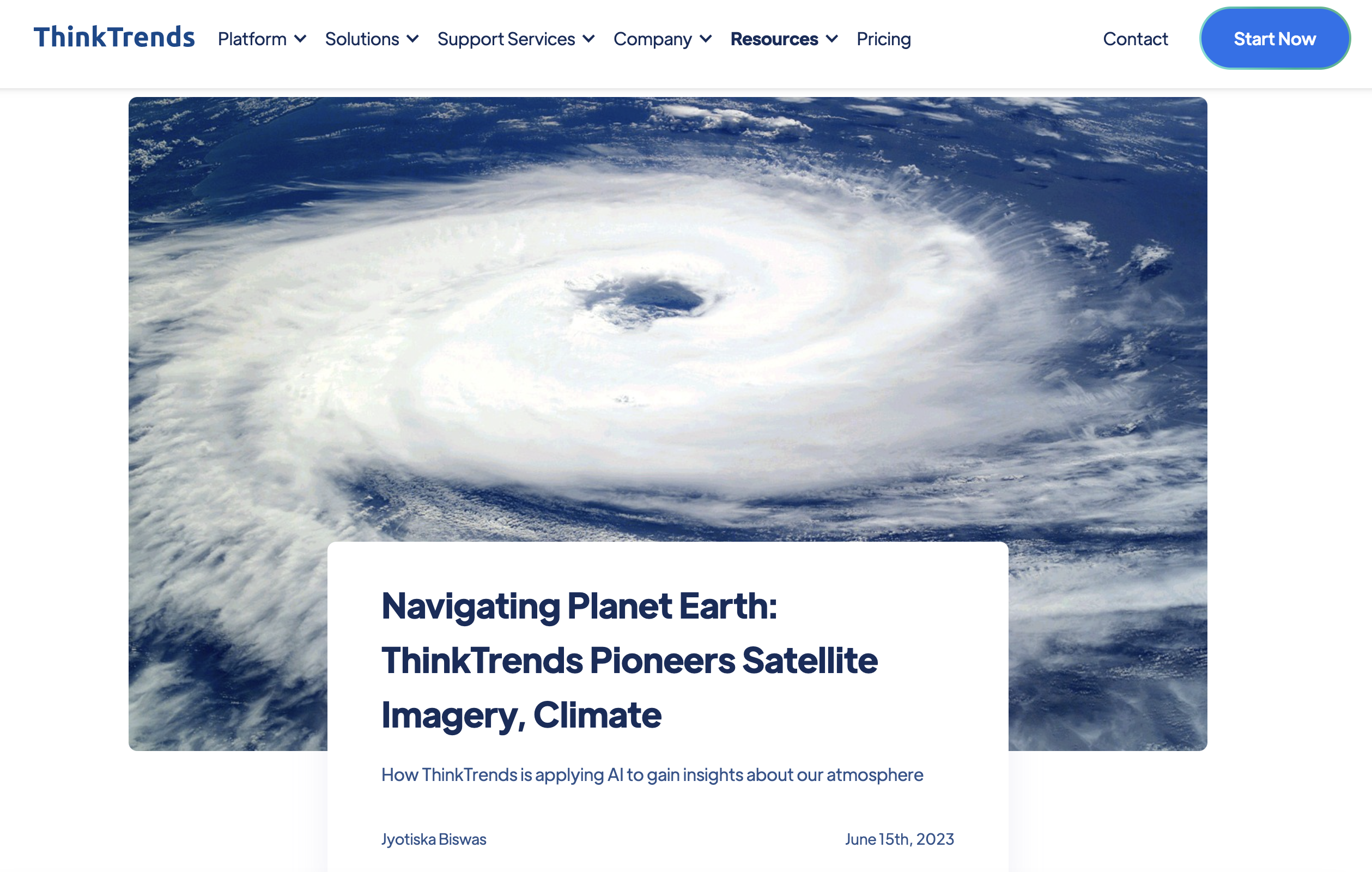 ThinkTrends Blog - Navigating Planet Earth: ThinkTrends Pioneers Satellite Imagery, Climate